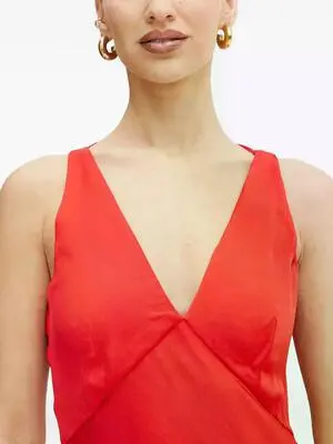 TWINSET Plunge-neck Frill-hem Maxi Dress