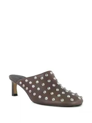 TELA 50mm Crystal-embellished Mules - Brown
