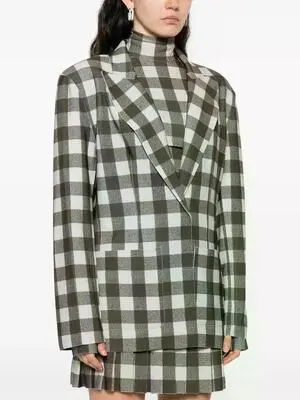 Norma Kamali Checked Single-breasted Blazer