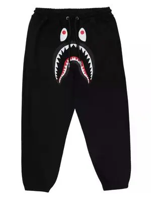A BATHING APE Shark-head Drawstring Track Pants - Black