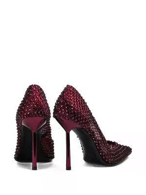 LE SILLA 100mm Gilda Crystal-embellished Mesh Pumps - Red