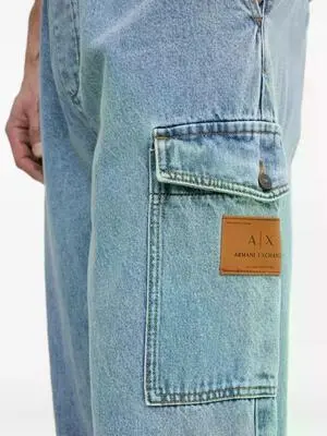 Armani Exchange Light Wash Cargo Pocket Jeans