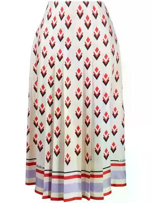 Valentino Garavani Pleated Graphic-print Skirt