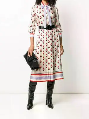 Valentino Garavani Pleated Graphic-print Skirt