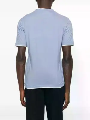 PAOLO PECORA Double-layered Cotton T-shirt - Blue