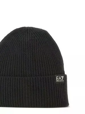 EA7 Ribbed Logo-patch Beanie