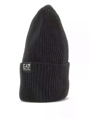 EA7 Ribbed Logo-patch Beanie