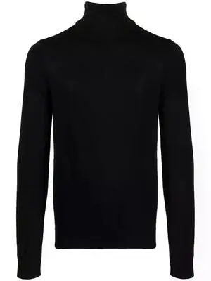 Hugo Virgin Wool Roll-neck Jumper - Black