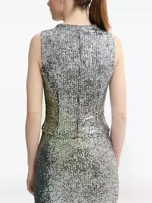 ALOHAS Sequin Embellished Mock Neck Top