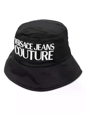 Versace Raised-logo Bucket Hat - Black