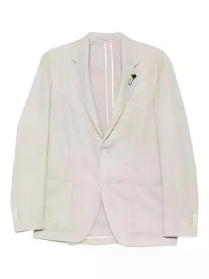 LARDINI Patch Pocket Two Button Jacket - Neutrals