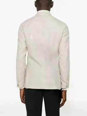 LARDINI Patch Pocket Two Button Jacket - Neutrals
