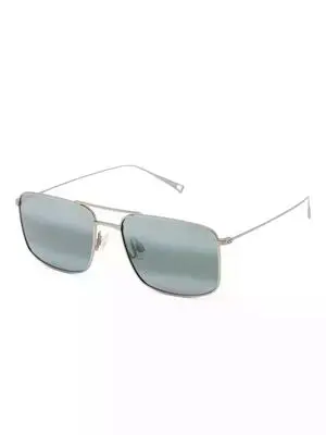 Maui Jim Double-bridge Rectangle Sunglasses - Silver