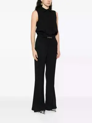 TWINSET Sleeveless Collared Belted Jumpsuit
