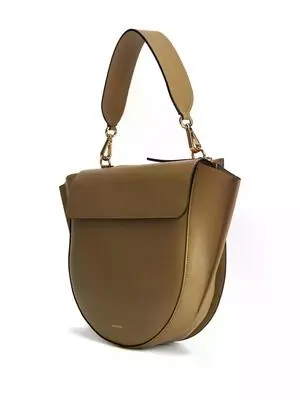 WANDLER Curved Leather Shoulder Bag - Brown