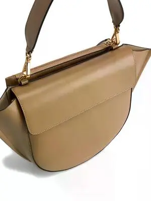 WANDLER Curved Leather Shoulder Bag - Brown