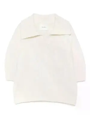 LISA YANG Wide-collar V-neck Jumper - Neutrals