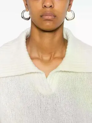 LISA YANG Wide-collar V-neck Jumper - Neutrals