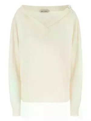 Alberta Ferretti Faux Pearl-embellished V-neck Cashmere Sweater - Neutrals