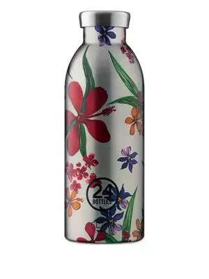 24BOTTLES Amnesia Floral-print Water Bottle - Silver