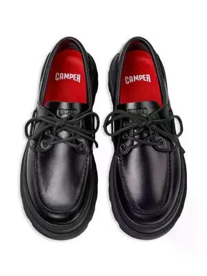 Camper Brutus Leather Lace-up Loafers - Black