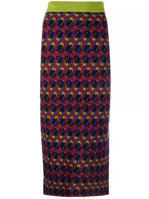 PAULA Monogram-pattern High-waist Skirt