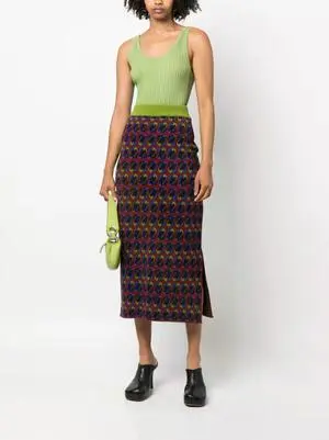 PAULA Monogram-pattern High-waist Skirt