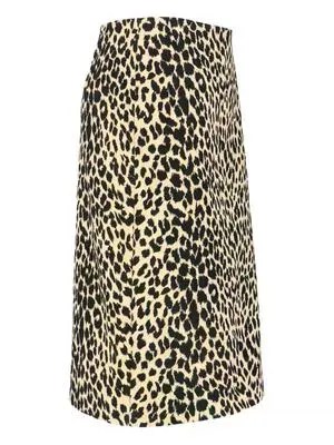 Aspesi Leopard Print Midi A-line Skirt