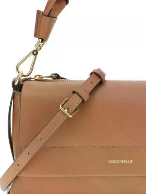 COCCINELLE Calf-leather Shoulder Bag With Braided Handle - Brown