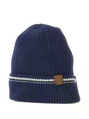 Eleventy Ribbed Cashmere Beanie - Blue