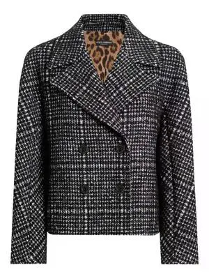 Dolce & Gabbana Check-pattern Double-breasted Jacket - Grey