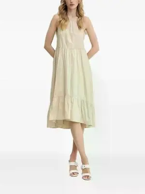 Armani Exchange Halter-neck Tiered Midi Dress