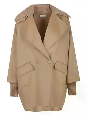 P.a.r.o.s.h Ribbed-collar Double-breasted Coat