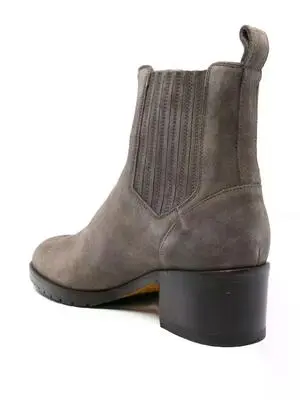 DOUCAL'S 50mm Suede Boots With Elastic Panels - Grey