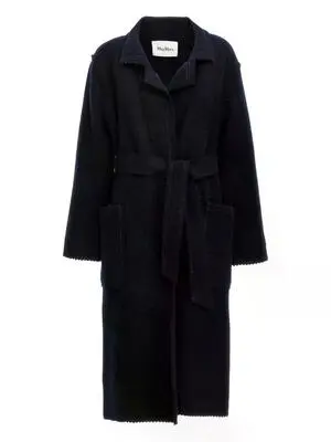 Max Mara Belted-waist Coat - Blue