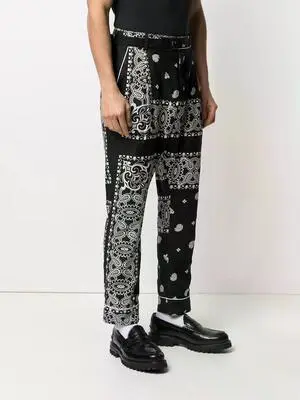 Sacai Paisley-print Belted Trousers
