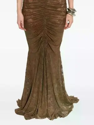 Norma Kamali Strapless Fishtail Maxi Dress