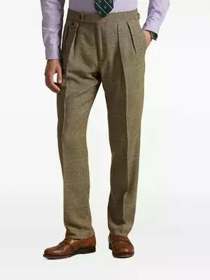 Polo Ralph Lauren Pleated Check Trousers - Brown