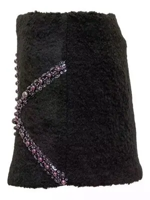DES_PHEMMES Beaded-embellishment Mini Skirt - Black