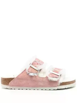 BIRKENSTOCK Shearling Double Buckle Slides