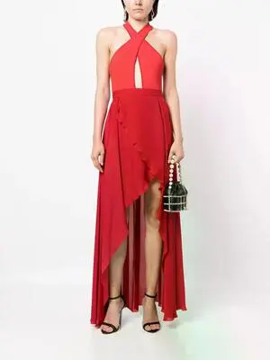 Elie Saab Halter Keyhole Bodysuit - Red