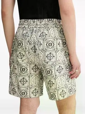 LES DEUX Embroidered-print Shorts - Neutrals