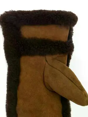 YVES SALOMON Shearling-trimmed Mittens - Brown