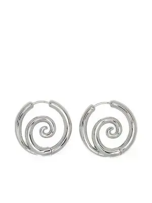 KENNETH JAY LANE Swirl Hoop Earrings - Silver