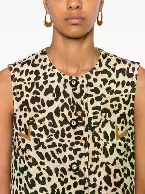 Valentino Garavani Leopard Print Button-fastening Jacket