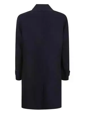 Eleventy Buttoned Patch-pocket Coat - Blue