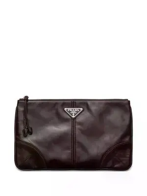 Prada Leather Clutch - Brown