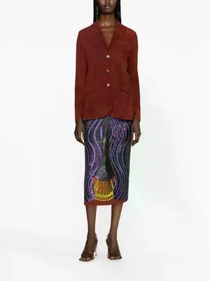 PAULA Single-breasted Suede Blazer