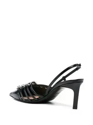 Gucci 65mm Leather Slingback Pumps