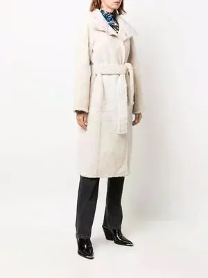 YVES SALOMON Belted Shearling Coat